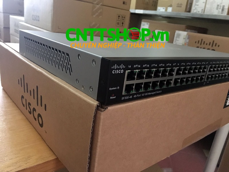 Switch Cisco SF300-48 48 10/100 Ports + 2x1GE + 2 combo M-GBIC - CNTTShop