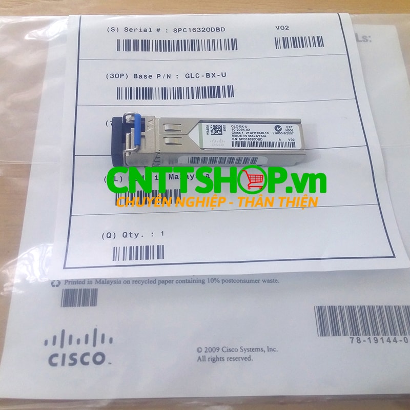 Module quang Cisco GLC-BX-U SMF 1310TX 1490RX Single LC 10KM - CNTTShop