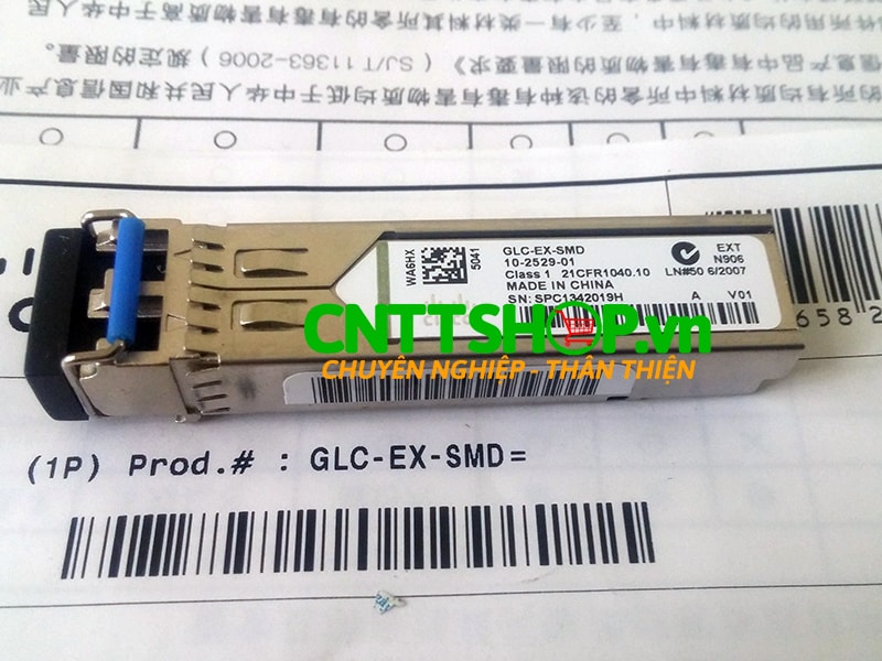 Module quang SFP Cisco GLC-EX-SMD 1000BASE-EX 1310-nm, DOM, SMF 40.... - CNTTShop
