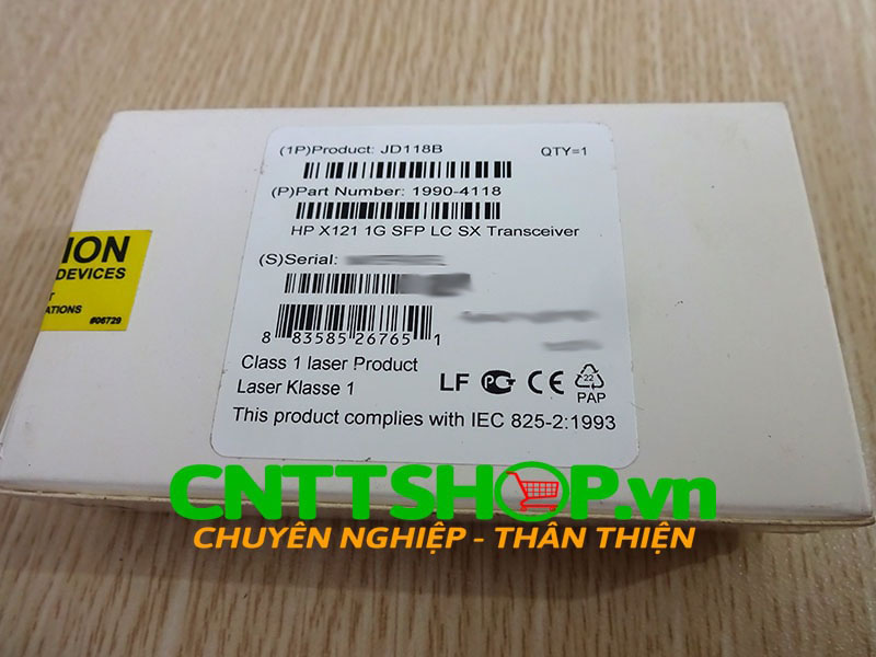 HPE JD118B X120 1G SFP LC SX 850nm 550m Transceiver