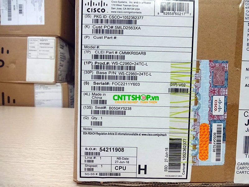 Switch Cisco WS-C2960+24TC-L 24 ports 10/100 + 2 T/SFP LAN Base