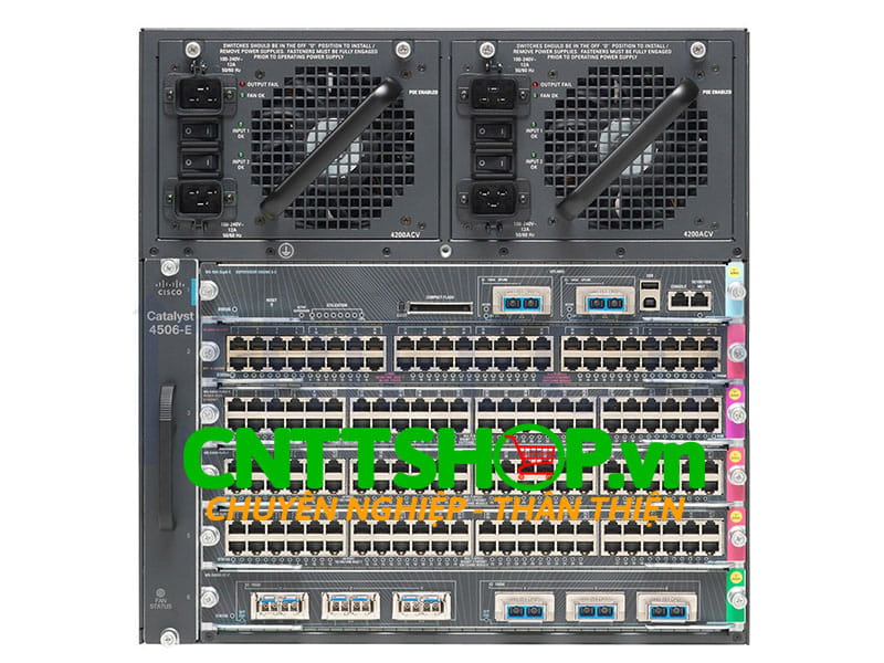 Switch Cisco WS-C4506-E 4506 (6-slot chassis), fan, no power supply