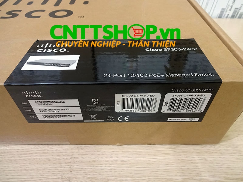 Switch Cisco SF300-24PP 24 ports 10/100 PoE+, 4GE Uplink