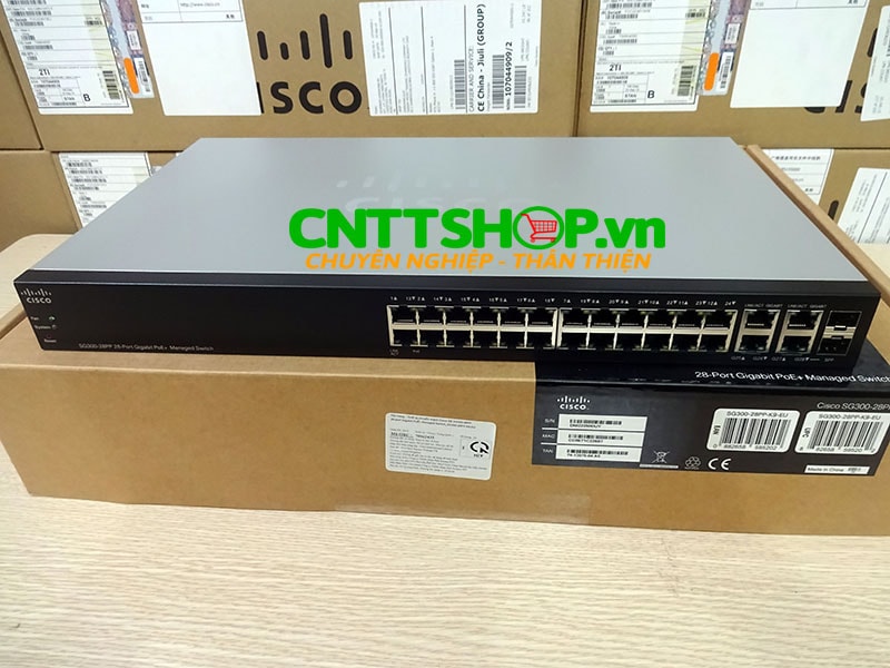 Switch Cisco SG300-28PP 26 Ports PoE+ 180W, 4GE Uplink