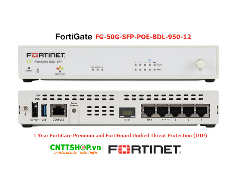 Firewall FG-50G-SFP-POE-BDL-950-12 1 Year FortiGuard UTP, SD-Wan, Zero Trust, PoE
