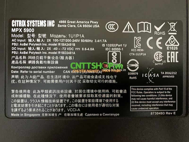 Citrix NetScaler ADC MPX 5905 Application Delivery Controller