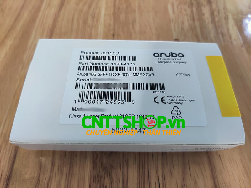 Aruba J9150D 10G SFP+ LC SR 300m OM3 MMF Transceiver