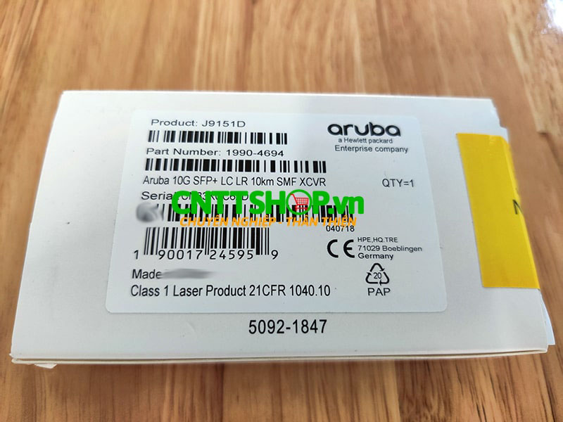 Aruba J9151D SFP+ LC LR 10km 1310nm SMF Transceiver