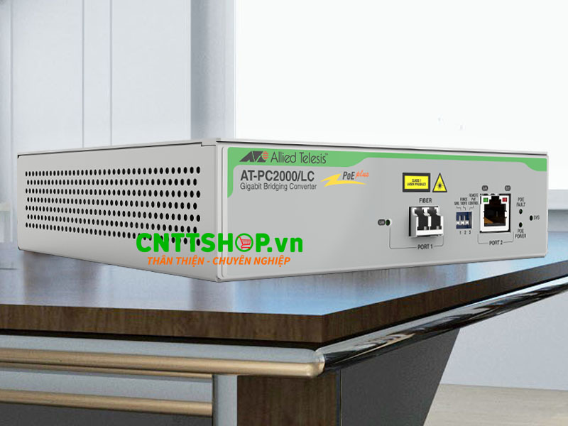 Allied Telesis AT-PC2000/LC 10/100/1000T POE+ to 1000SX/LC Media Converter