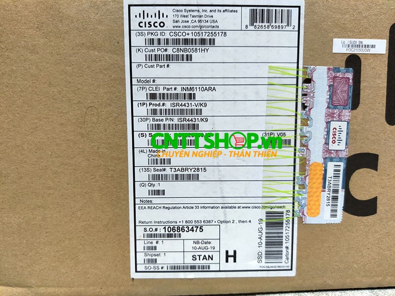 Cisco ISR4431-V/K9 ISR 4431 UC Bundle Router