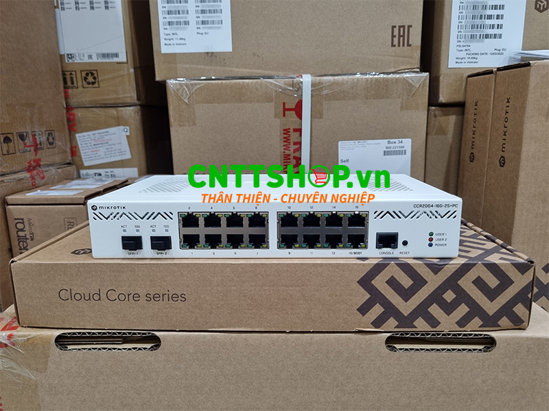 Router MikroTik CCR2004-16G-2S+PC 16x GE Ports, 2x10G SFP+ RouterOS v7 ...