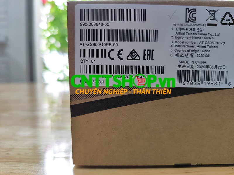 Bộ chia mạng 8 Cổng PoE Allied Telesis AT-GS950/10PS