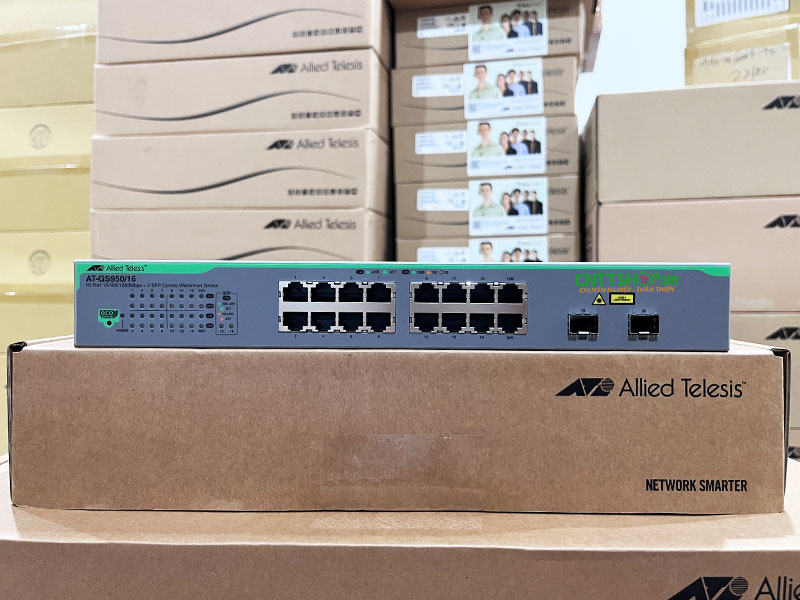 AT-GS950/16-50 Allied Telesis, WebSmart, EU Power Cord, 16 port 10/100/1000TX