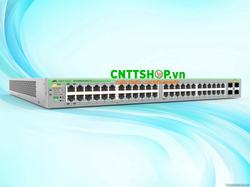 AT-GS950/52PSV2-10 Switch Allied Telesis, 48x 1GE PoE+, 4x 1G SFP Ports