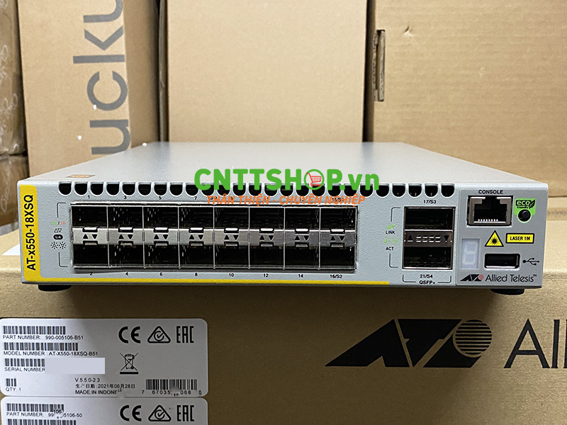 AT-x550-18XSQ-B51 Allied Telesis Stackable layer 3 switch, 1 year NCP ...
