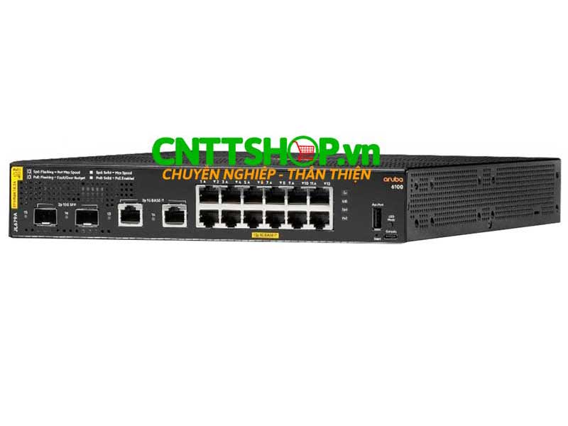 JL679A Aruba 6100 12G Class4 PoE 2G/2SFP+ 139W Switch