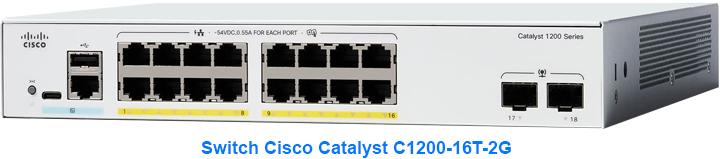 Switch Cisco Catalyst C1200-16T-2G 16-Ports GE, 2SFP Uplink Giá Tốt