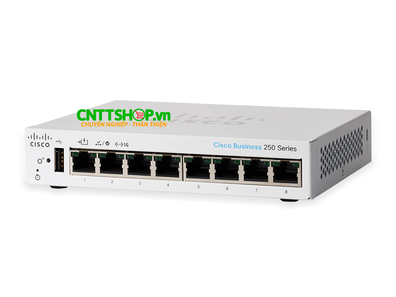 Switch Cisco CBS 250 Series CBS250-8T-D-EU 8 x 1G RJ45 ports chính hãng