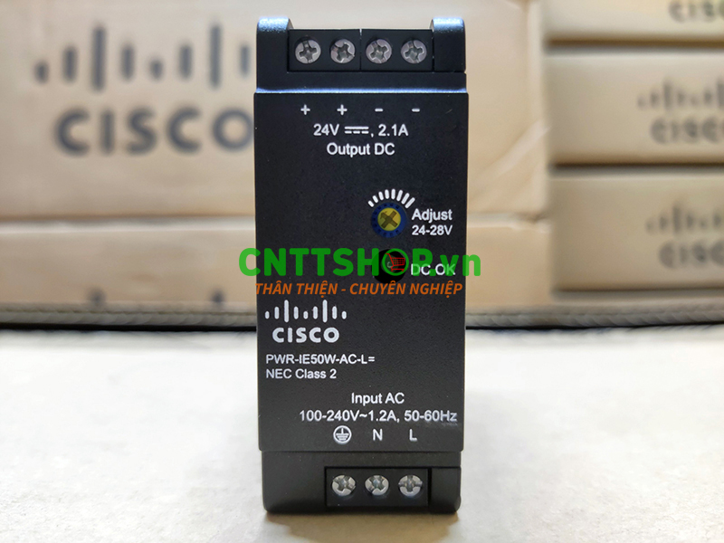 PWR-IE50W-AC-L= Cisco Industrial Din-Rail Power Module 50W, input AC or DC