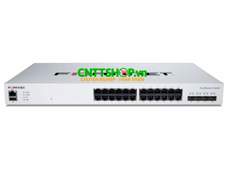 FortiSwitch FS-424E-POE 24x GE RJ45 and 4x10 GE SFP+ 24 ports POE.