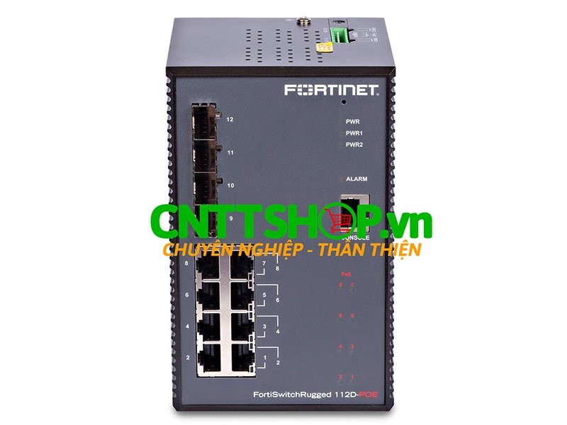 FortiSwitch Rugged FSR-112D-POE L2 PoE Switch FortiGate 8 x GE RJ45 ports.