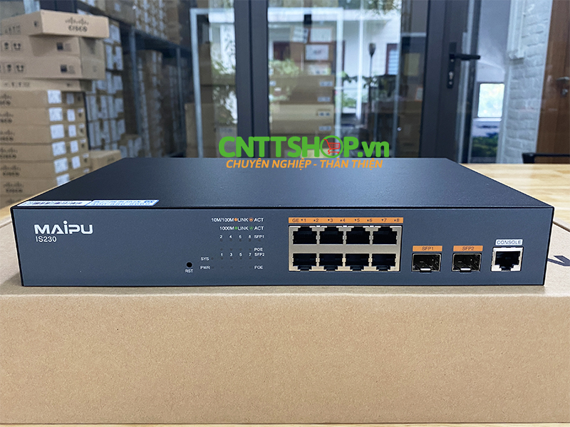 Maipu Switch IS230-10TP-AC 8x 10/100/1000M, 2x 1G SFP uplink, 140W PoE+