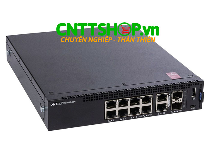 N1108T-ON Dell EMC PowerSwitch 8 Ports GE, 2 Combo Uplink