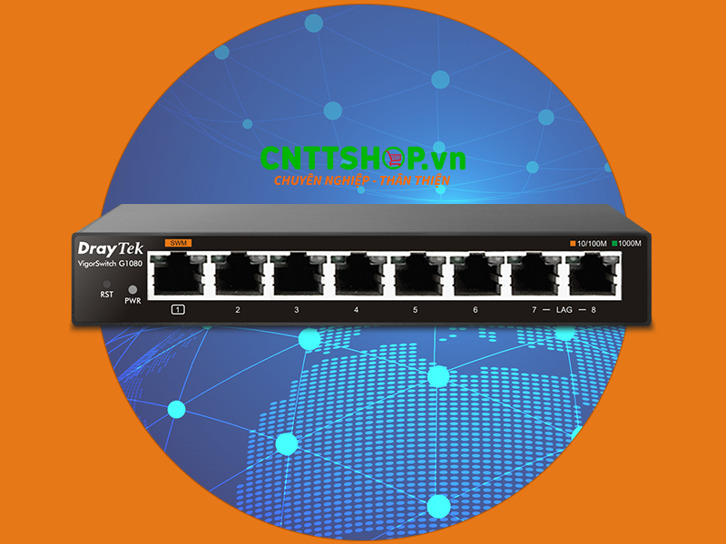 Switch DrayTek VigorSwitch G1080 8-Port Gigabit Smart Lite Managed
