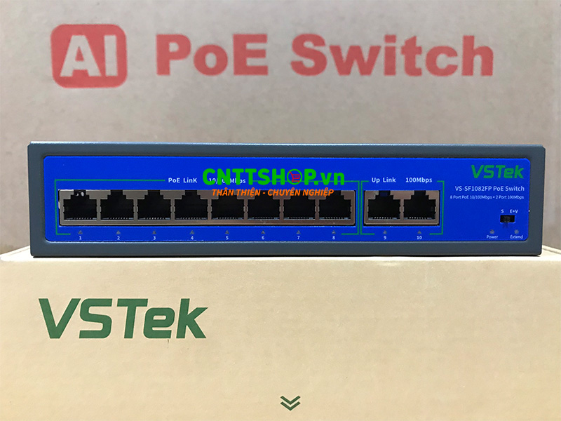Switch Unmanaged VSTeK VS-SF1082FP 8x 10/100Mbps PoE 120W - Giá Rẻ