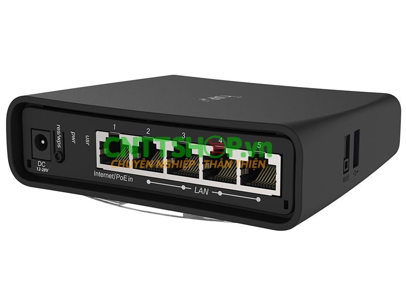 Mikrotik router wifi hAP ac² dual-band 802.11ac, 5 gigabit ethernet port.